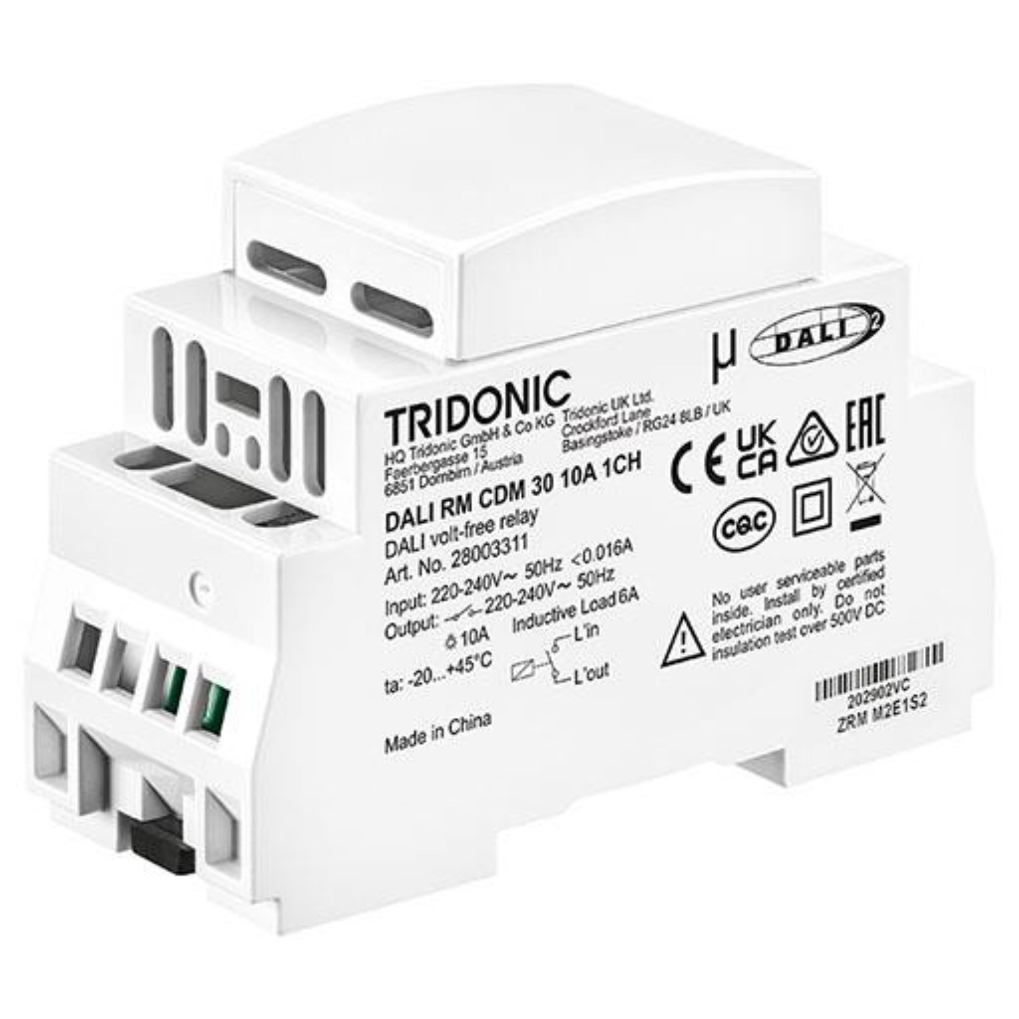 28003311 LC Tridonic Tridonic,DALI RM CDM 30 10A 1CH - DALI-2 Single channel relay , Made In PRC ...